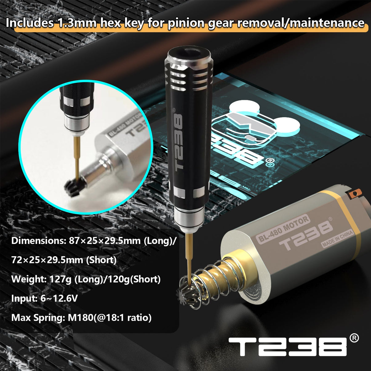 T238 Brushless Motor High Thermal Efficiency High Torque & Speed ...