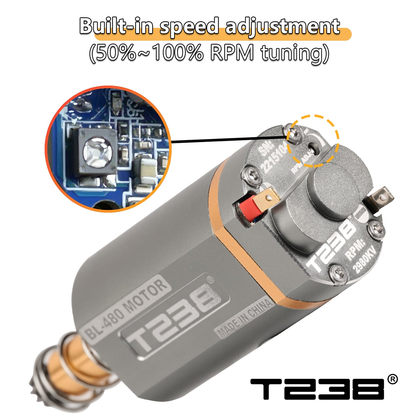 T238 Brushless Motor High Thermal Efficiency High Torque & Speed ...